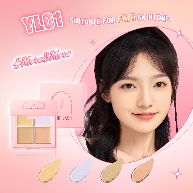 PINKFLASH Full Coverage Concealer Palette Flawless High Coverage Lightweight Moisturizing ...