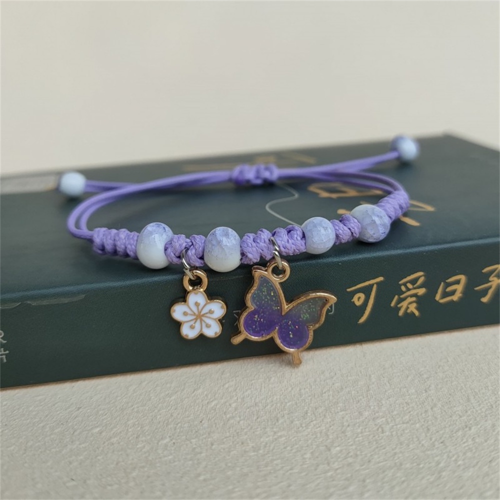 Handmade Butterfly Pendant Bracelet Summer Lucky Adjustable Woven ...