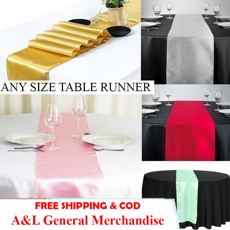 Any Size Satin Silk Table Runner Cloth Topper for Home Dinner Wedding ...
