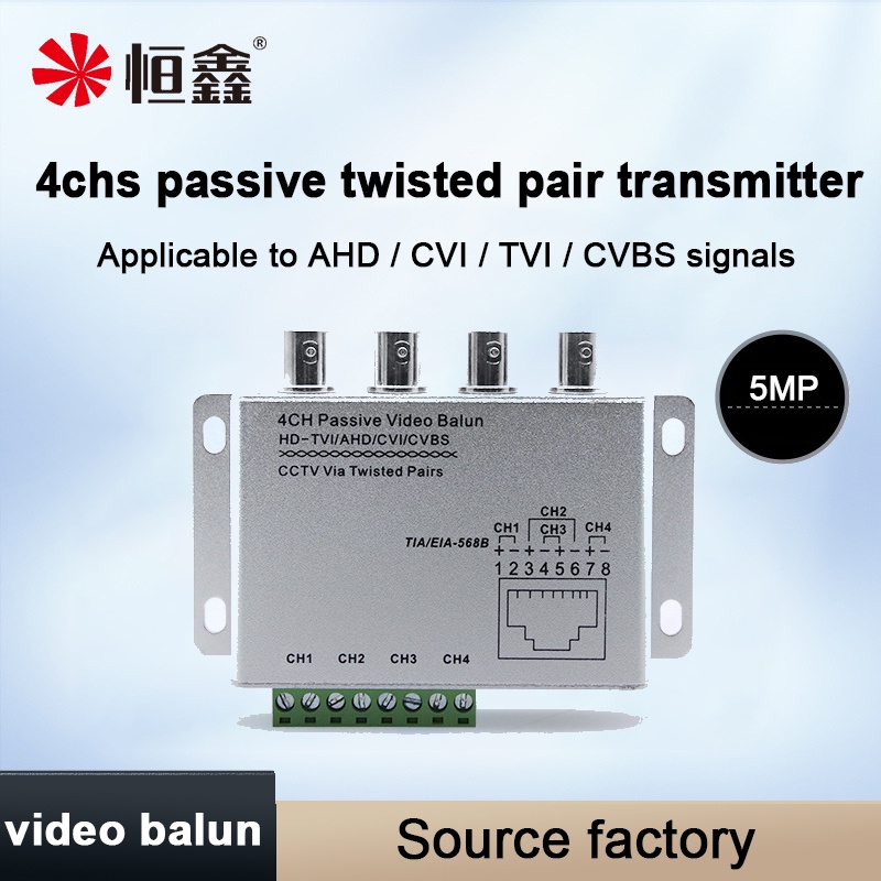 8 Channels Passive Video Balun Receiver Coaxial to RJ45 HDTVI HDCVI AHD ...