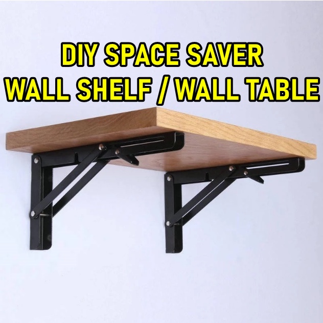 Space Saver DIY Plyboard Folding Wall Shel/shelves Folding Wall Table w ...