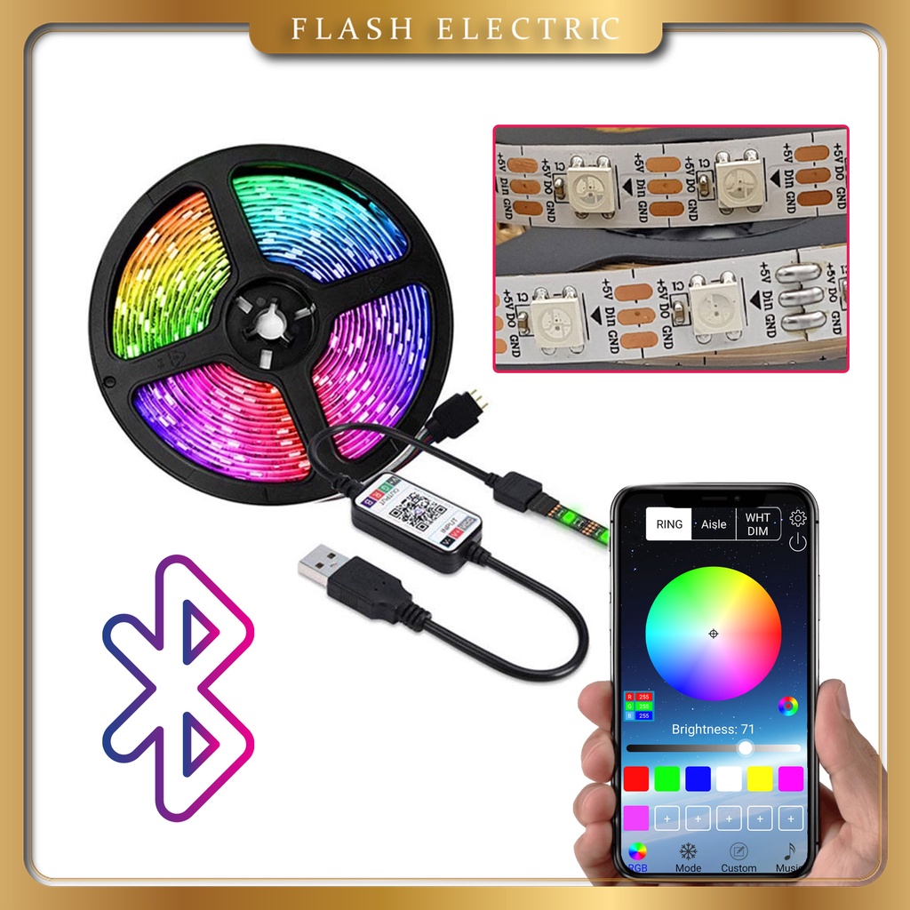 Toptop Full color Bluetooth LED string control Ws2812b flashes with ...