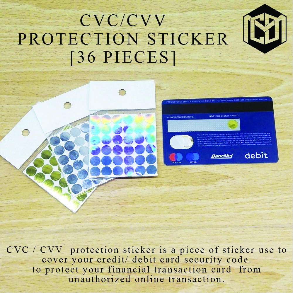 CVC / CVV DEBIT AND CREDIT CARD PROTECTION STICKER [36 PIECES ...