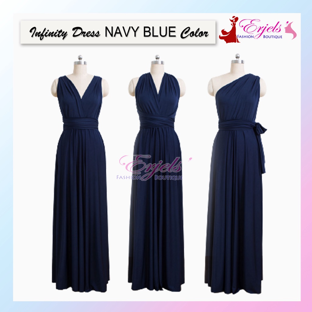 Navy Blue Infinity Dress | Floorlength with tube | Cotton Spandex ...