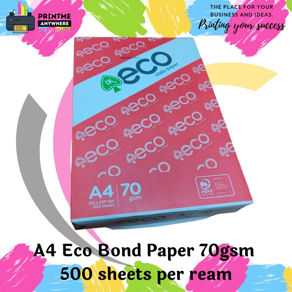 A4 IK ECO Copy Paper Bond 70gsm 500 Sheets | Shopee Philippines