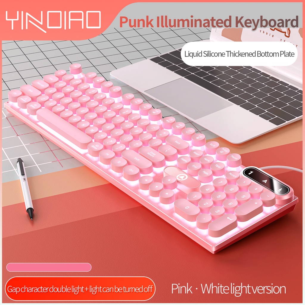 Gaming Keyboard Mechanical Feel Two-color Chocolate Keycap Color ...