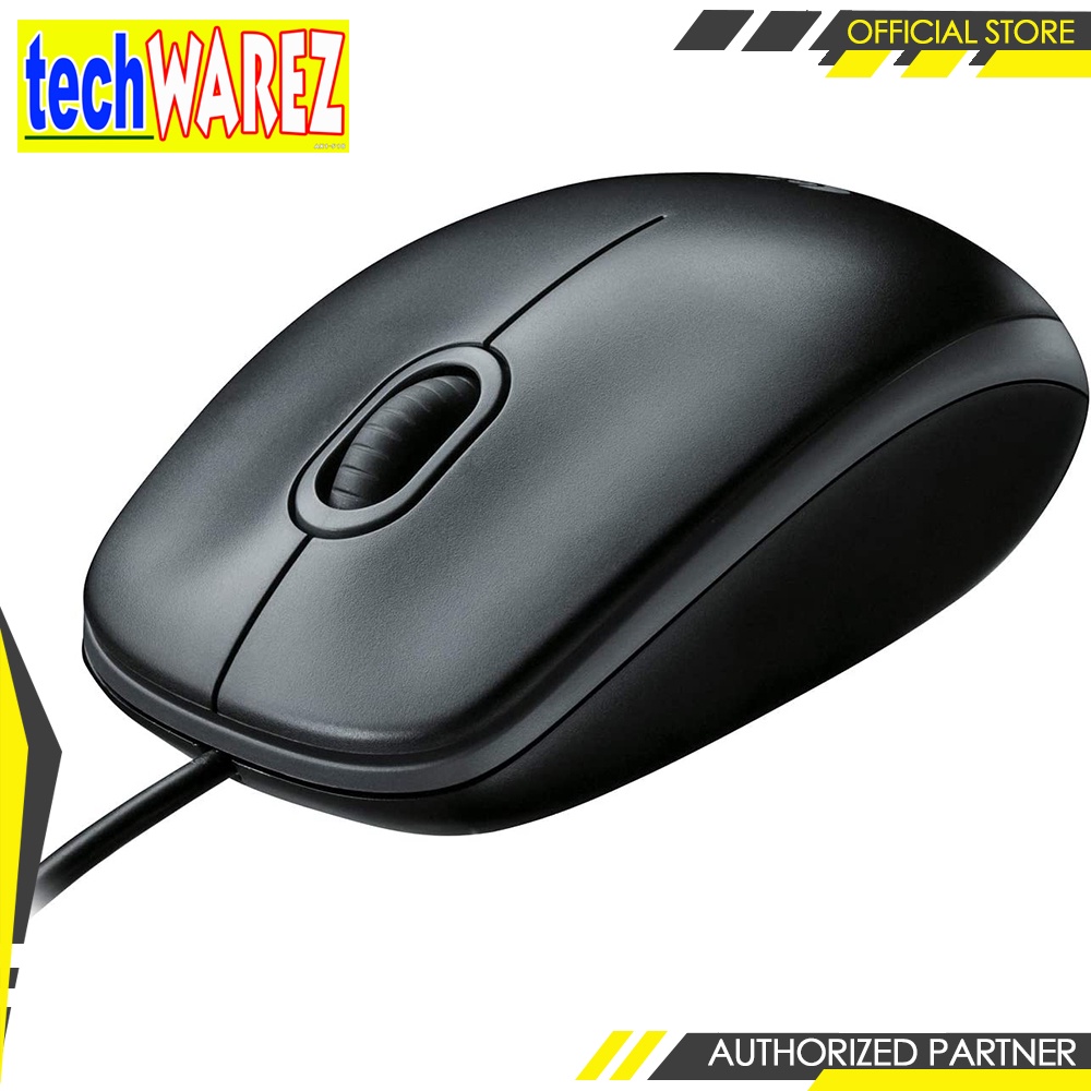 Logitech B100 Wired USB Corded Mouse For Computers And Laptops / Right ...
