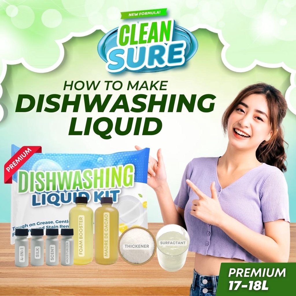 CleanSure Premium DIY Dishwashing Liquid Complete Raw Materials 17L ...