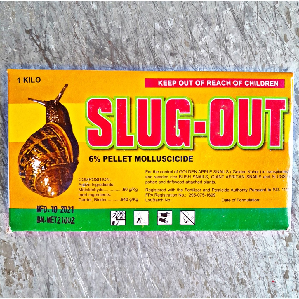SLUG-OUT 6% PELLET METALDEHYDE MOLLUSCICIDE (1 KILO) by RAMGO | Shopee ...
