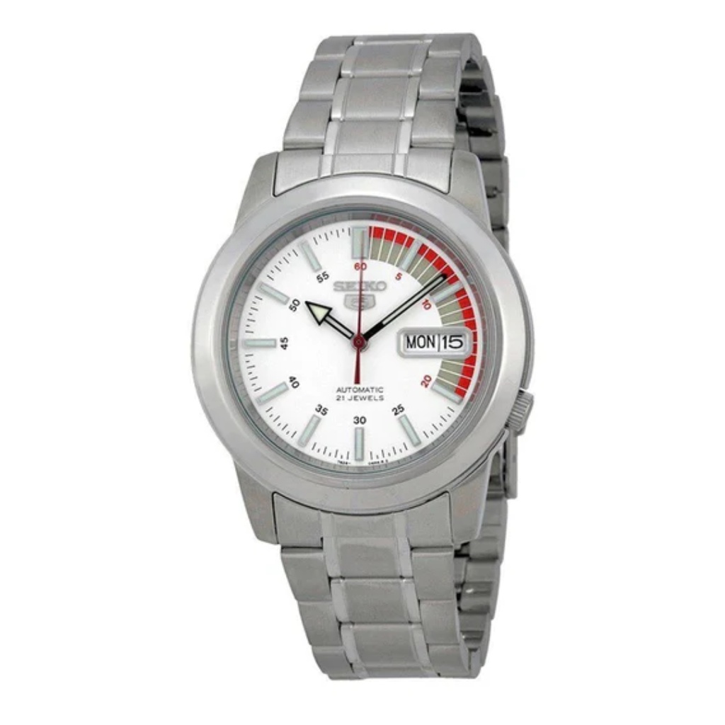 Seiko 5 Sports SNKK25K1 Silver Dial Stainless Steel Strap Men's Watch ...