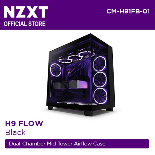 NZXT CM-H91FB-01 H9 FLOW BLACK / WHITE | Dual-Chamber Mid-Tower Airflow Case | Shopee Philippines