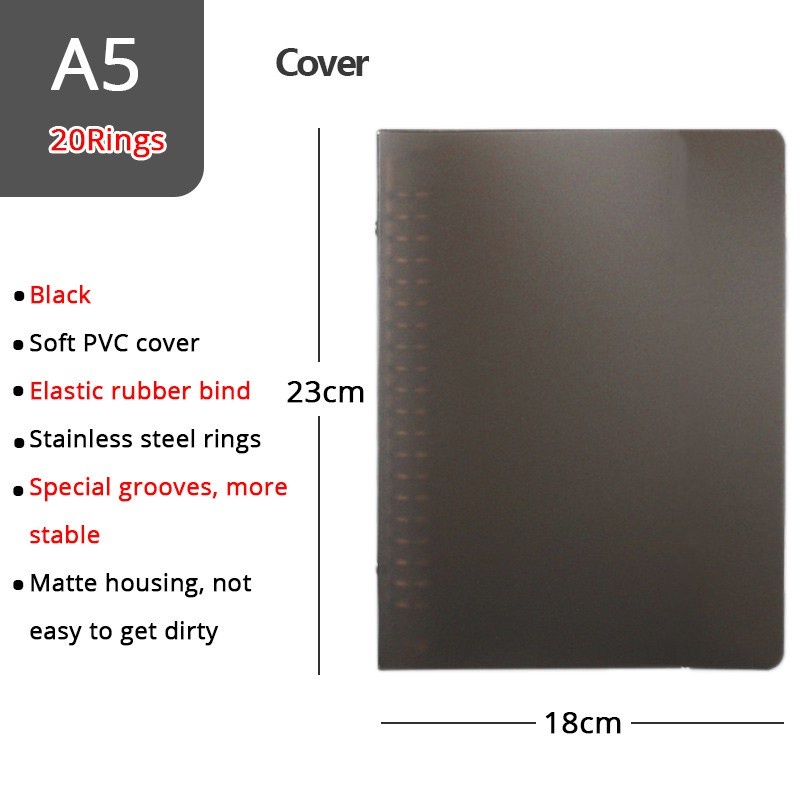 Oumi Binder Notebook A5/B5/A4 Loose Leaf Core Papers Refillable Coil Refill Cover Notepads ...