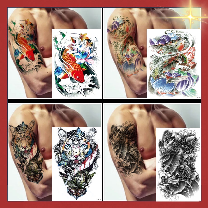 New Flower Arm Tattoo Stickers Waterproof and Sweatproof Tattoo ...