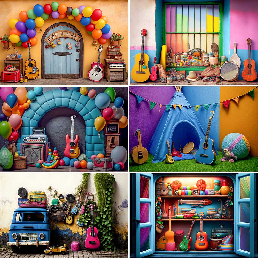 Vintage Guitar Photo Studio Photography Background Vintage 3D ...