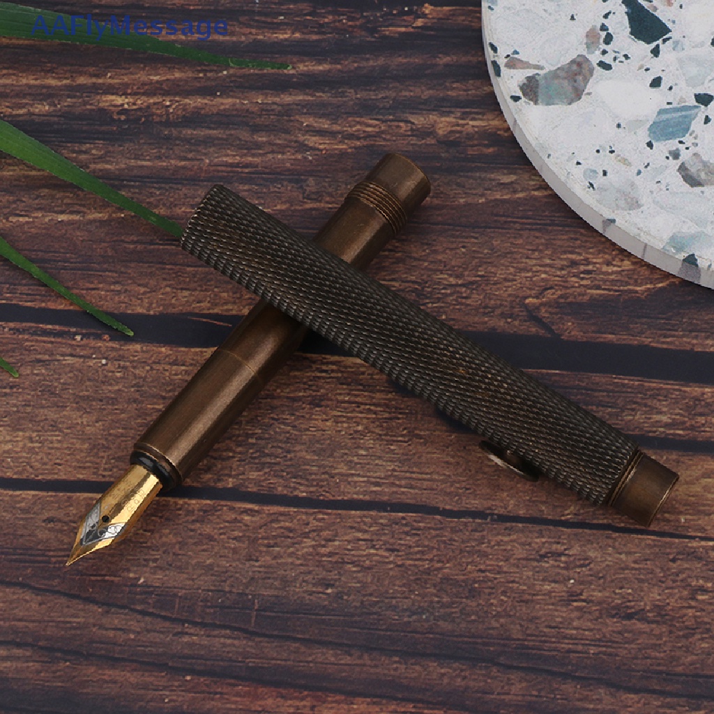 AFIYM Brass Fountain Pen Short Pen EF/F/Bent Nib Excellent Business ...