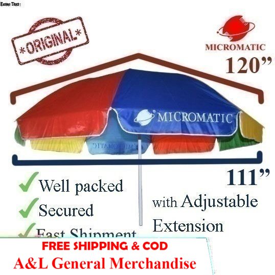 BIGGEST! 100" Diameter MAKAPAL Wide Big Umbrella with handle Micromatic ...