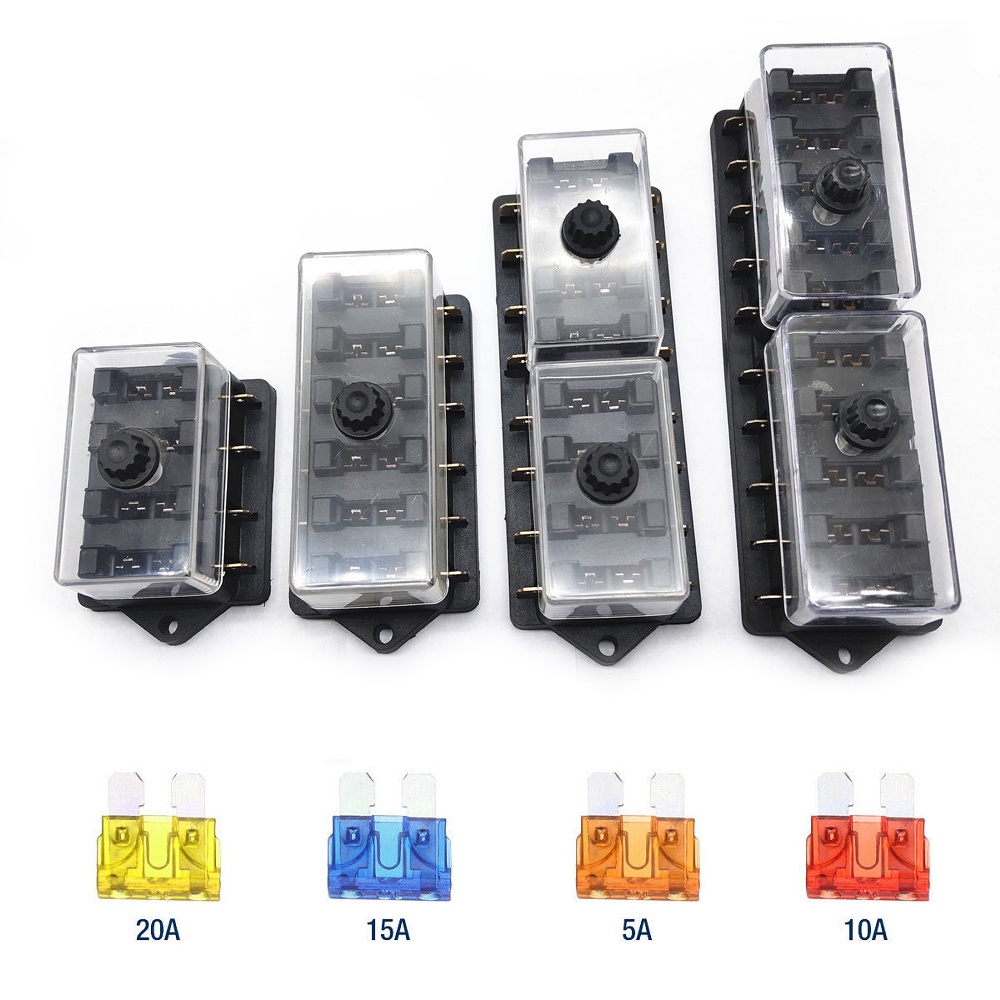 12V 24V Auto Car Marine Power Distribution Blade Fuse Holder Box Block ...