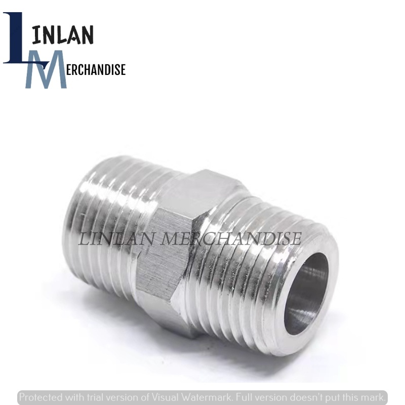 1 PC 1/2" BSP Thread 304 Stainless Steel Equal Diameter Double Head ...