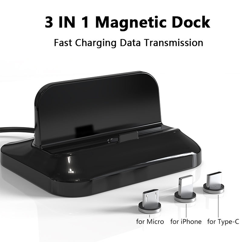 3 in 1 Magnetic Dock Fast Charging Station With Connector Desktop ...