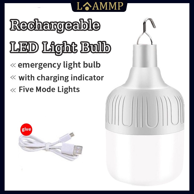 USB Rechargeable Led Bulb Wireless Night Market Movable Light Camping ...