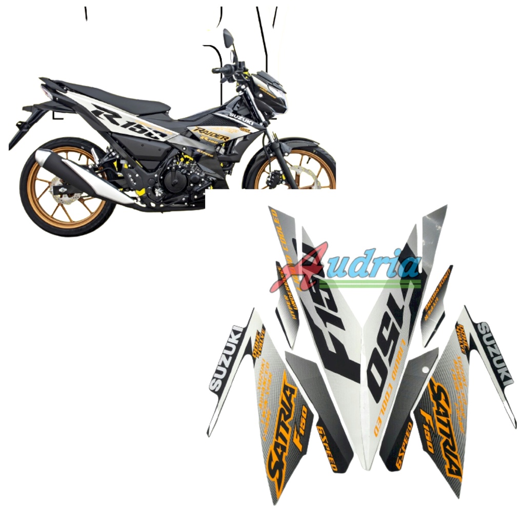 HITAM PUTIH Suzuki satria f150 2023 Motorcycle Sticker Striping full ...
