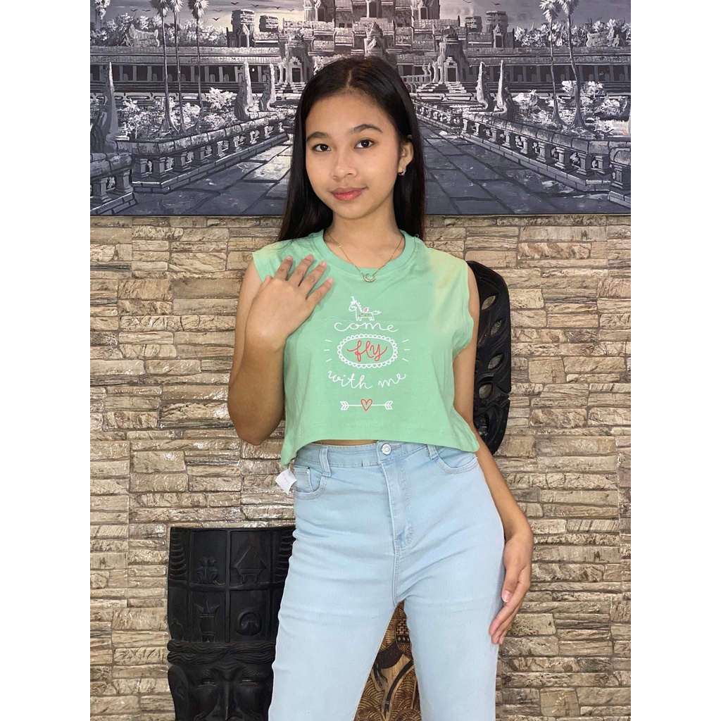 BANGKOK CROP TOP WITH PRINT | Shopee Philippines