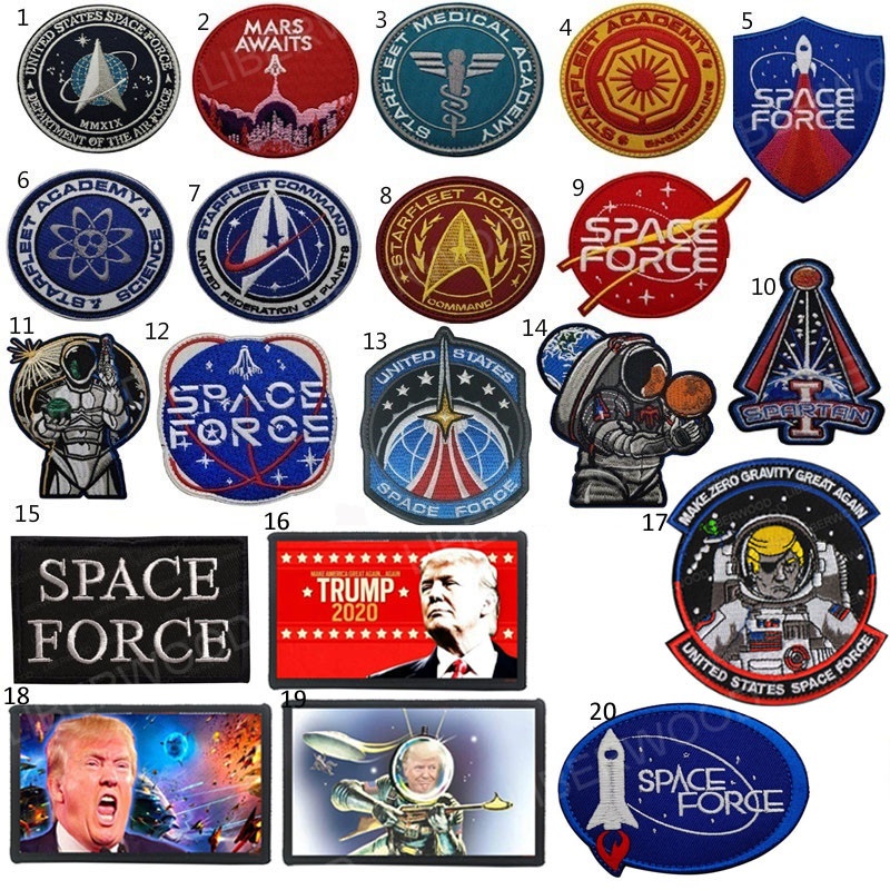 United States Stars Embroidery Patches Donald Trump Space Force Space ...