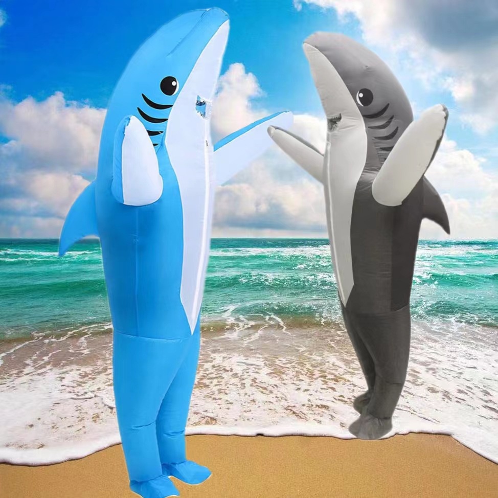 Halloween Cosplay Costume Three-dimensional Realistic Cute Blue Shark ...