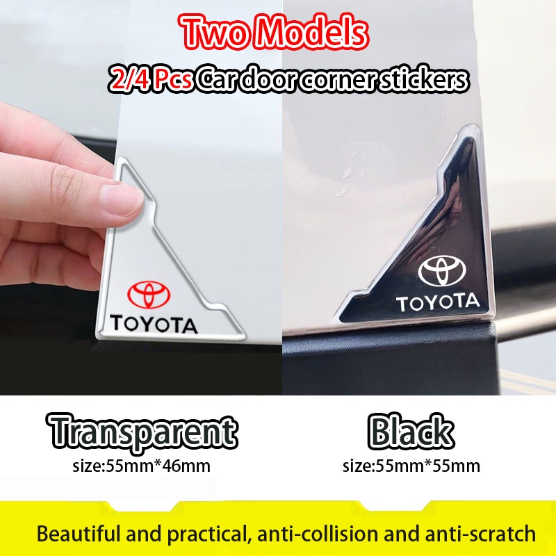 2/4 Pcs Toyota Black Transparent Car Door Corner Stickers Anti ...