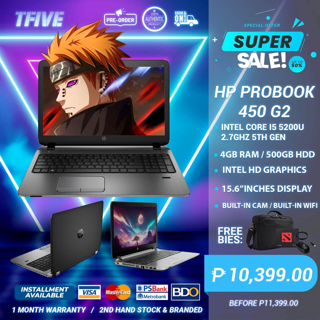 LAPTOP HP PROBOOK 450 G2 INTEL CORE I5 5TH GEN 4GB DDR3 500GB HDD ...