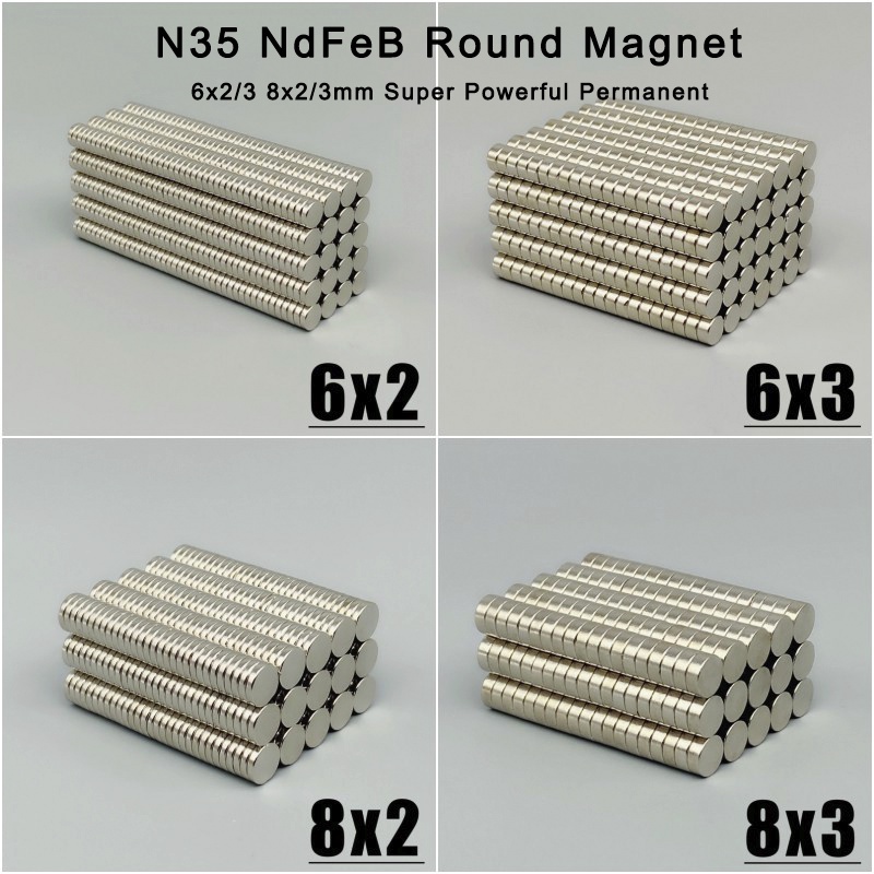 6x2 6x3 8x2 8x3 mm Super Strong Round Disc Shape Rare Earth Neodymium ...
