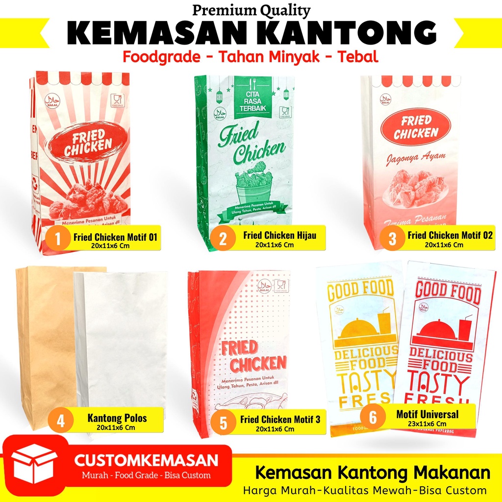Fried Chicken Bags Fried Chicken Packaging/s Chicken Paper Bags Fried ...