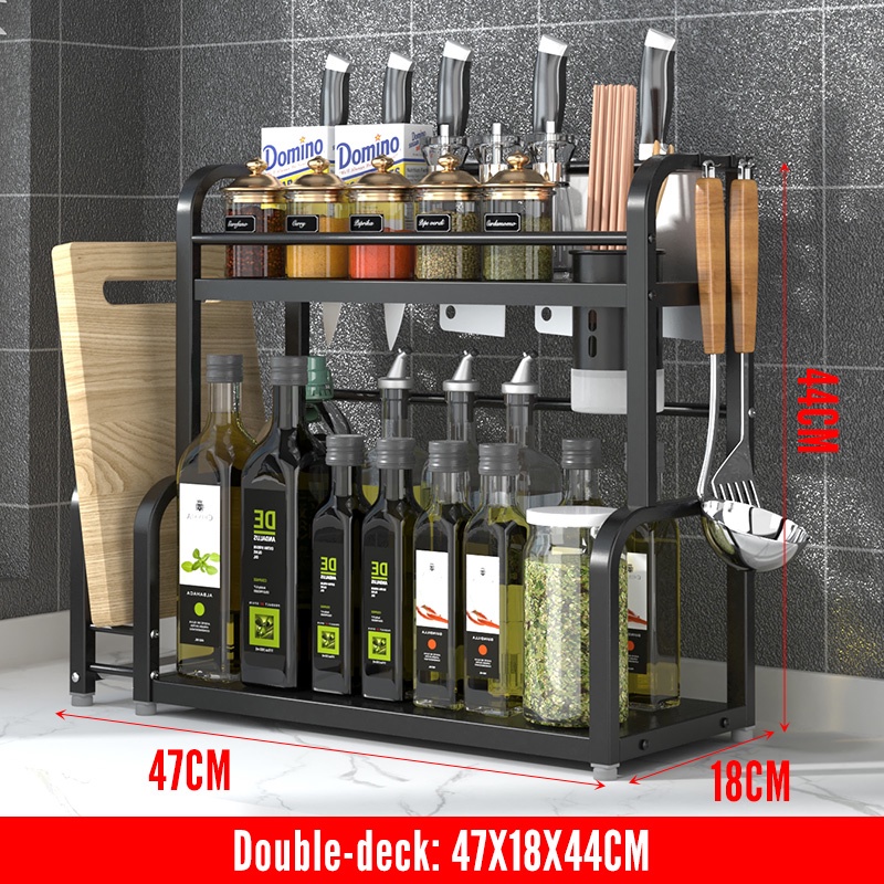 Spice Rack Stainless Steel Kitchen Condiment Seasoning Storage ...