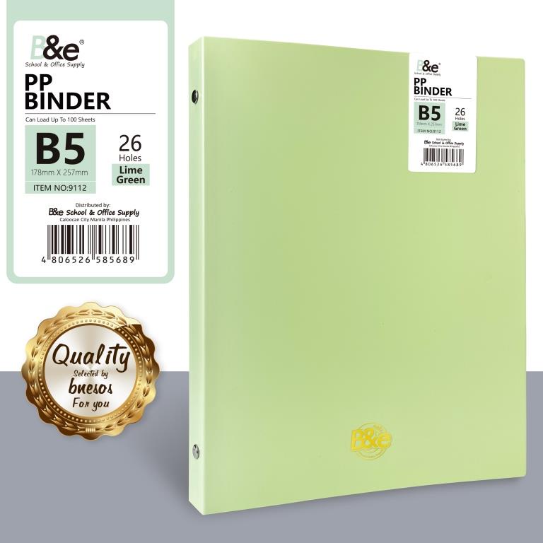 bnesos Stationary School Supplies PP Binder A5/B5/A4 & Refill (Grid ...