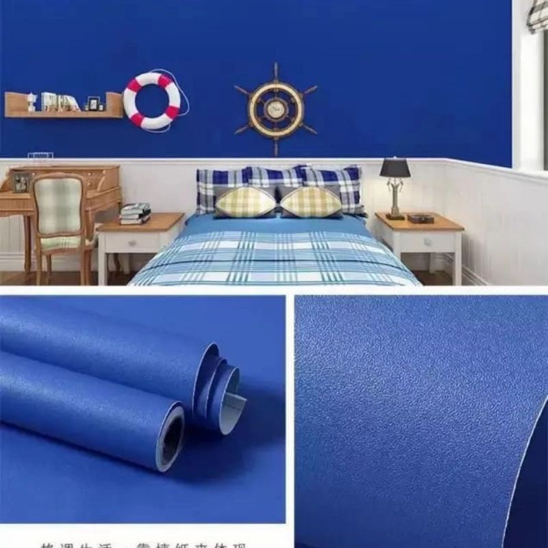 Premium Elegant Luxury Pastel Textured Navy Blue Wall Sticker Wallpaper ...