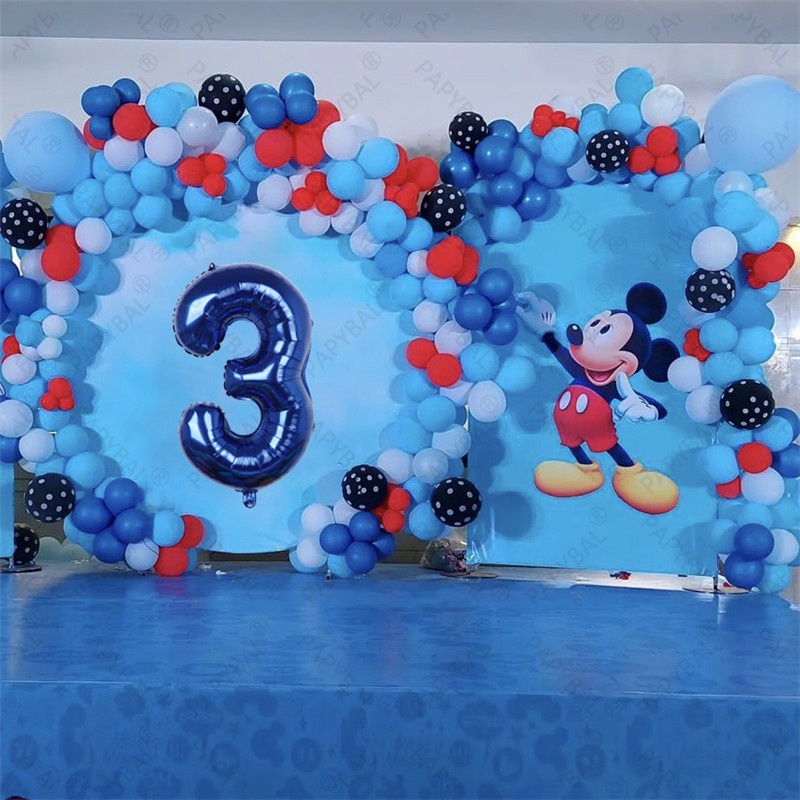 139pcs Mickey Mouse Party Balloons Arch Garland Kit 32inch Blue Red ...