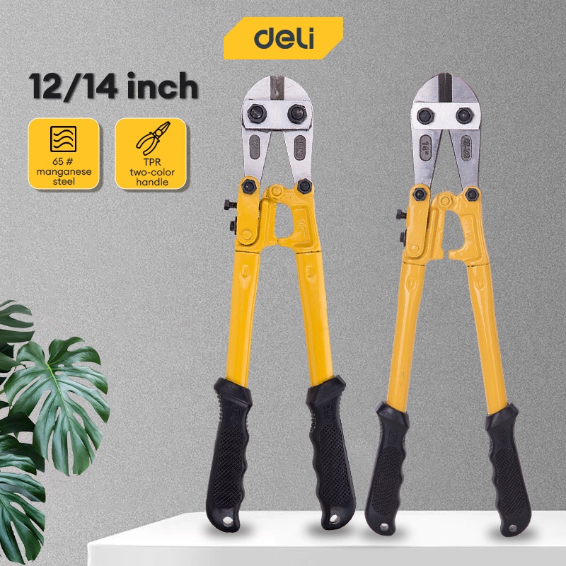 Deli 12″/14"Industrial Bolt Cutters Heavy Duty Manual Cutter Rubber ...
