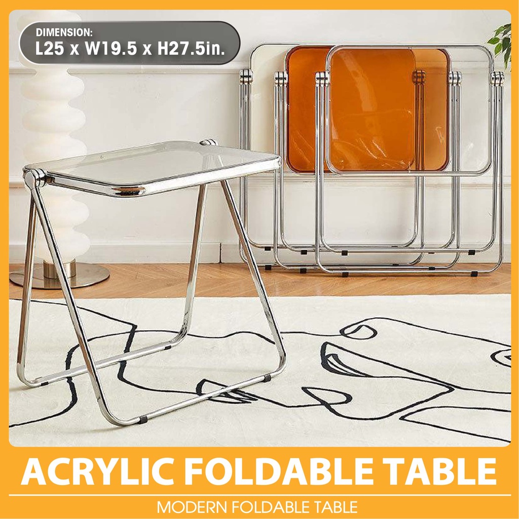 The House of EQA Foldable Acrylic Table Study and Working Table Easy to ...