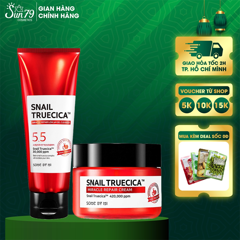 Combo 2 SP Some By Mi Snail Truecica Miracle Repair (SRM 100ml + Cream ...