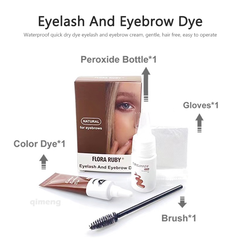 FLORA RUBY eyelash Eyebrow Dye Paste Tint Kit Waterproof Mascara Fast Perm Brow and Lashes Dye ...