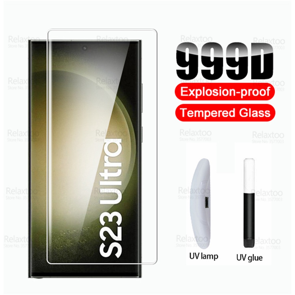 Full Curved UV Tempered Glass For Samsung Galaxy S23 Ultra Screen ...