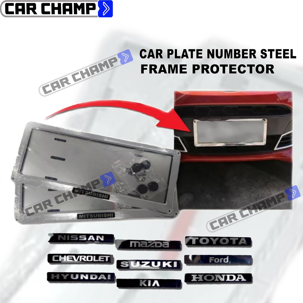 1PC Universal Car Plate Number Steel Frame Protector (Acrylic Not ...