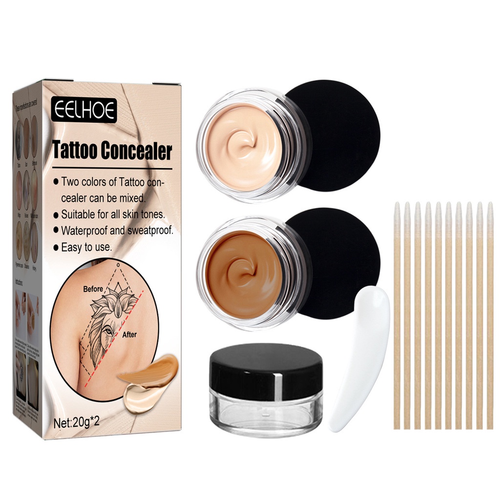 Lovkor Set of 2pcs Tatoo Cover Up Makeup Waterproof Makeup Scar ...