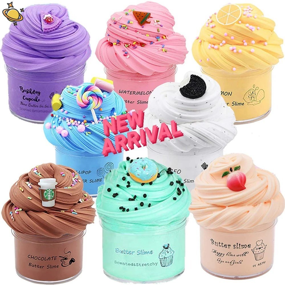 70ml Fruit Cake Slime Kit Fluffy Floam Kid Modeling Slime Clay Toy ...