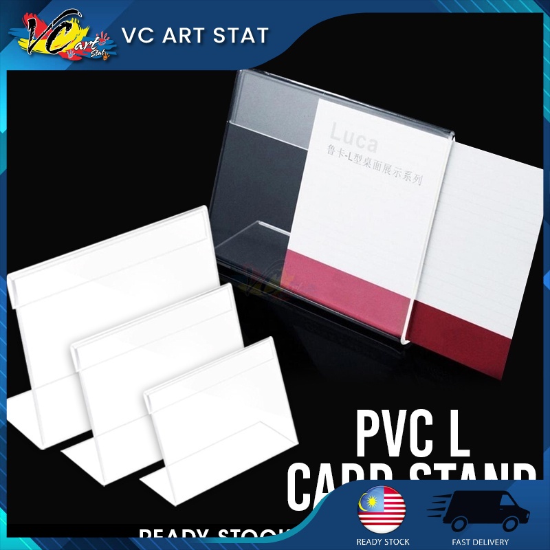 VC Art PVC L Shape Card Stand Price Display Price Tag Holder Pengepit ...