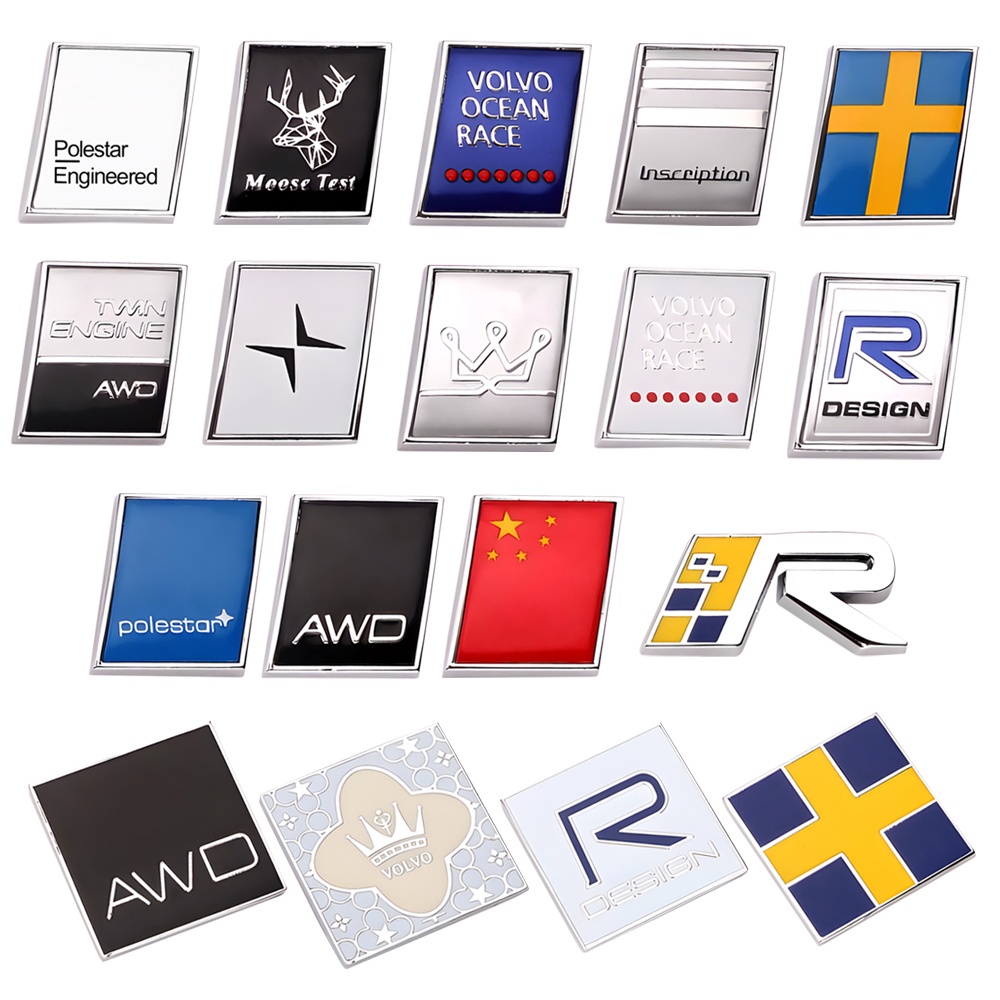 Volvo Zinc Alloy Modified Car Logo Sticker Polestar R-Design AWD Body ...