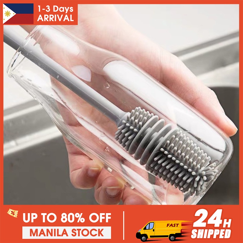 Multifunctional Silicone Cup Brush Long Handle Glass Cleaning Sponge ...