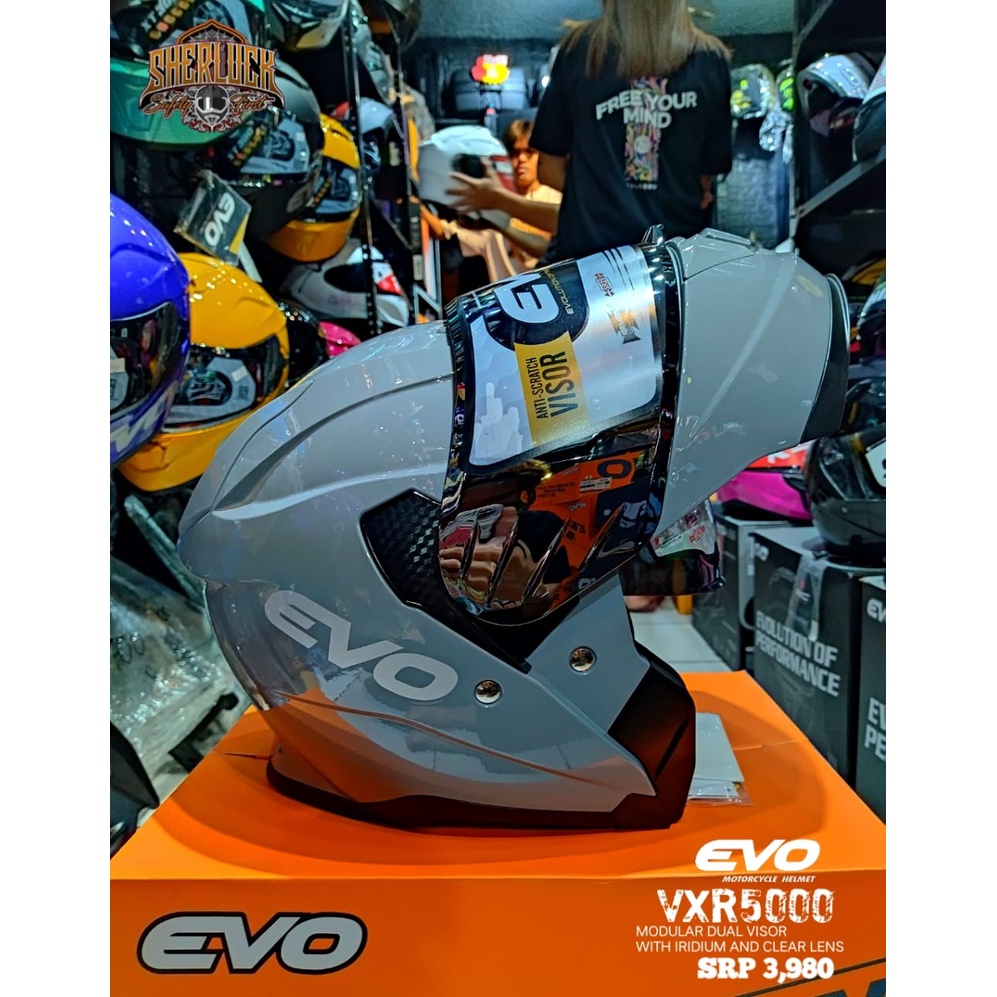 EVO VXR-5000 Dual Visor Helmet Mono Colors | Shopee Philippines