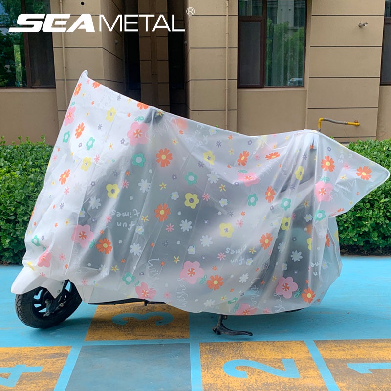 SEAMETAL Rainproof Motorcycle Cover Transparent Motor Covers Universal ...