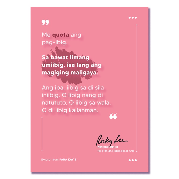 Ricky Lee Postcard - Para Kay B 1 | Shopee Philippines